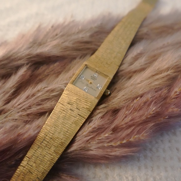 Accessories | Vintage Studded Gold Square Quartz Timepiece | Poshmark